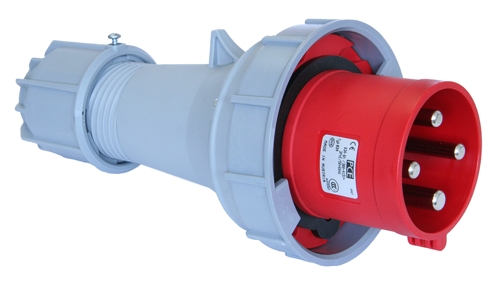 PCE CEE-Stecker 125A 4pol. 400V mit Schraubring IP66/67 Artnr. 044-6 ...