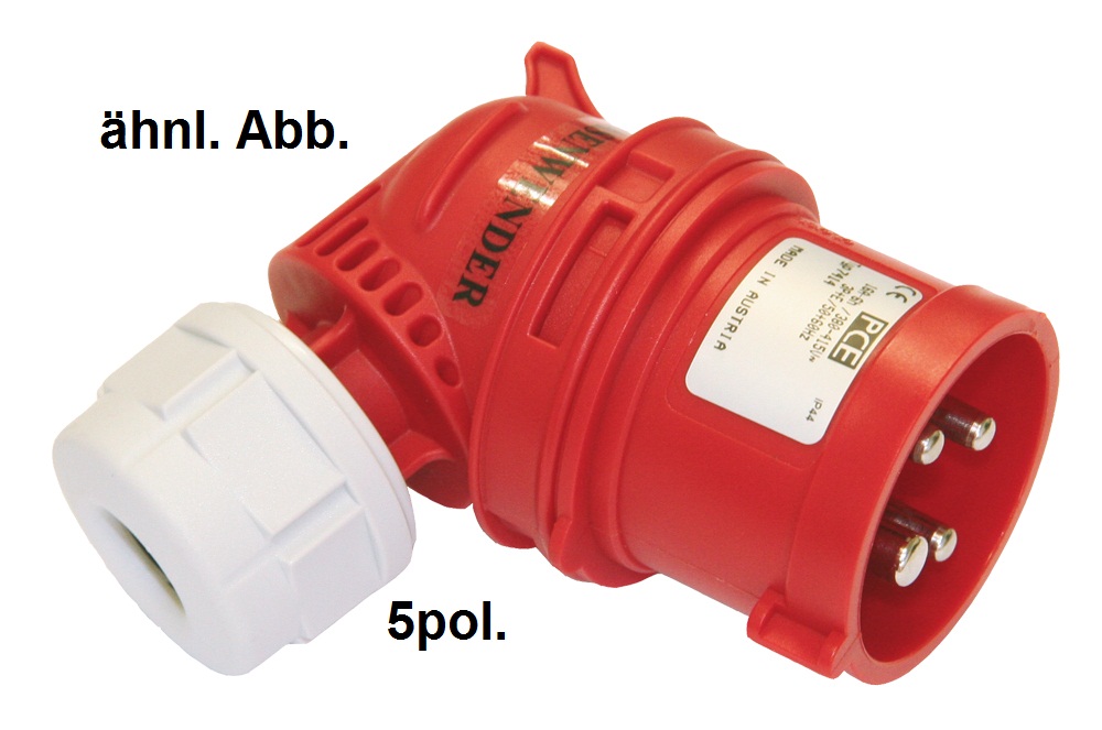 PCE CEE-Winkelstecker 32A 5pol. 400V IP44 Artnr. 8025-6 | 5pol. CEE ...