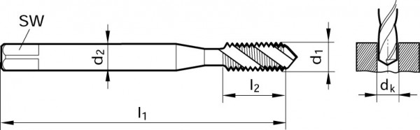 Hartner HSS-E ISO-Gewinde-Sacklochbohrer M12 Artnr. 80730 M12 ...